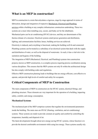 MEP Plans in Construction of Building and Industrial Projects 2024 | PDF