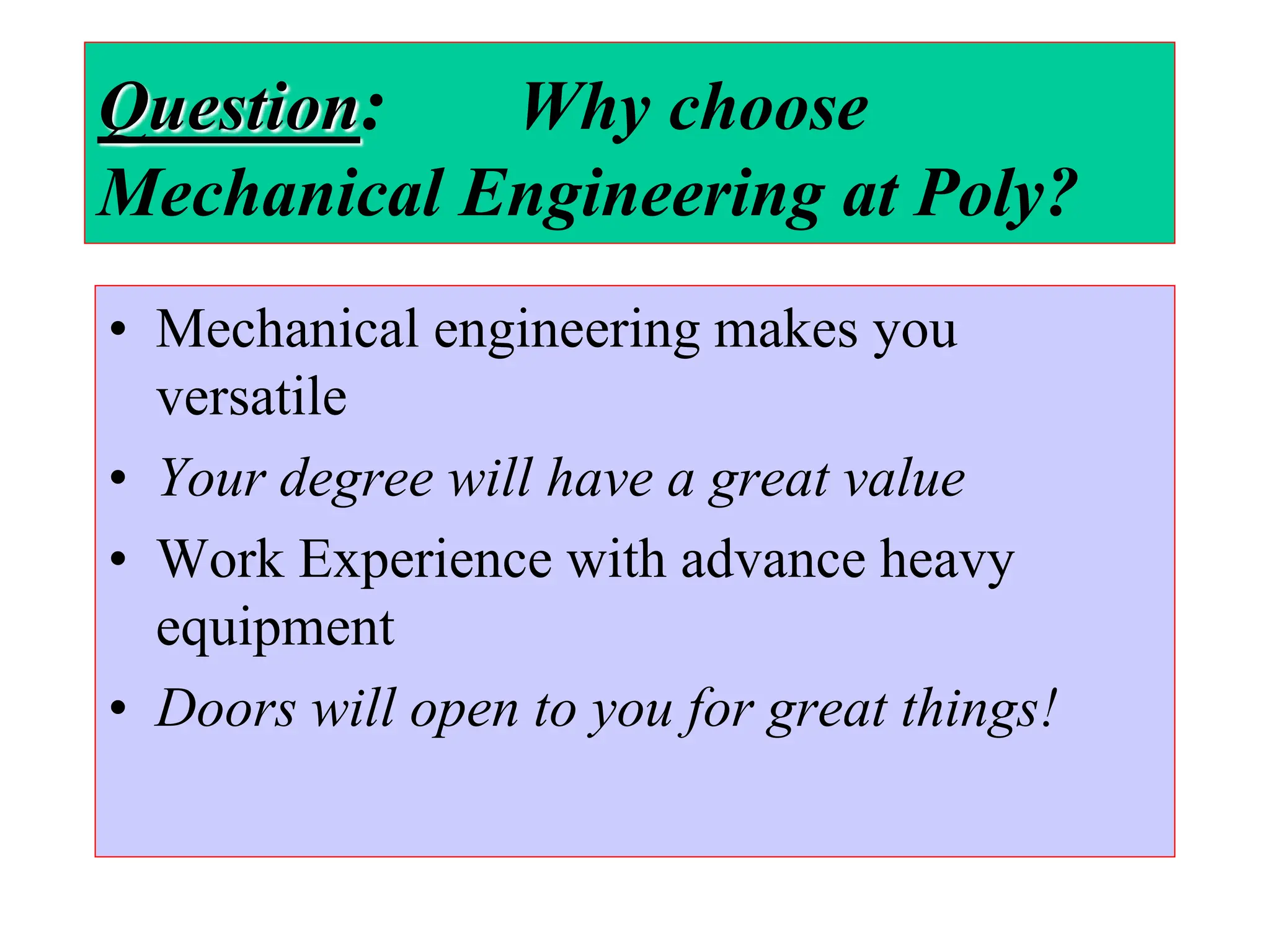 Why You Choose Mechanical Engineering Stream | PPT