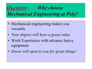 Why You Choose Mechanical Engineering Stream | PPT