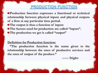 Managerial Economics Production Analysis ppt by NDP | PPTX