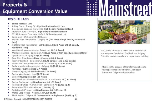 MEQ Mainstreet Equity Corp Q2 2024 Investor Presentation | PDF