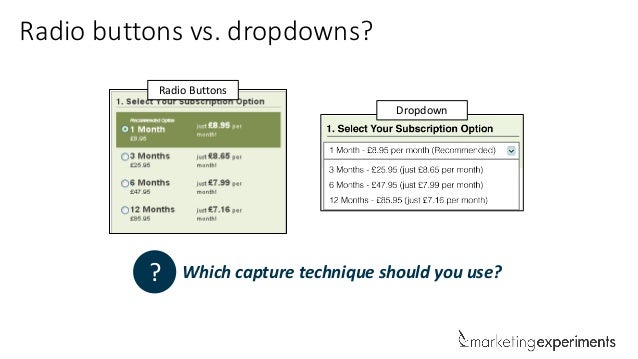 ME - Radio buttons vs dropdown