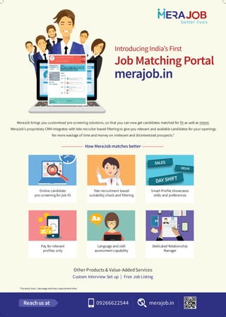 India's first job matching portal - MeraJob.in