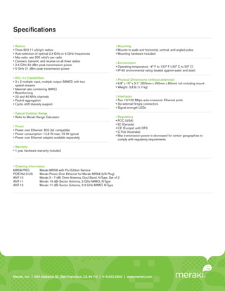 Meraki Datasheet MR58 | PDF