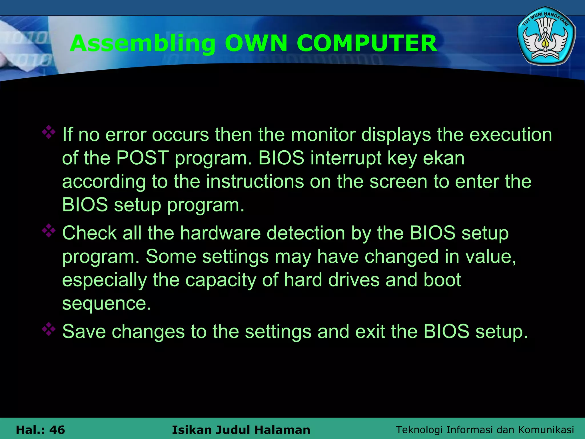 Merakit personal komputer 3 english version | PPT | Computing | Technology & Computing