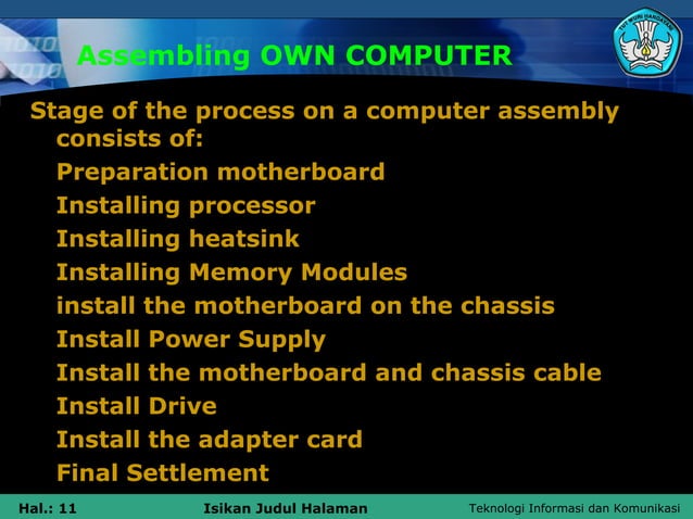 Merakit personal komputer 3 english version | PPT | Computing ...