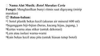 cara membuat alat musik maracas dari botol | PPTX
