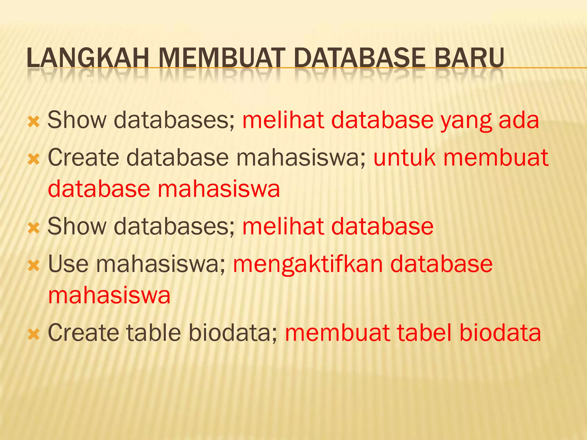Merancang database mahasiswa | PPT