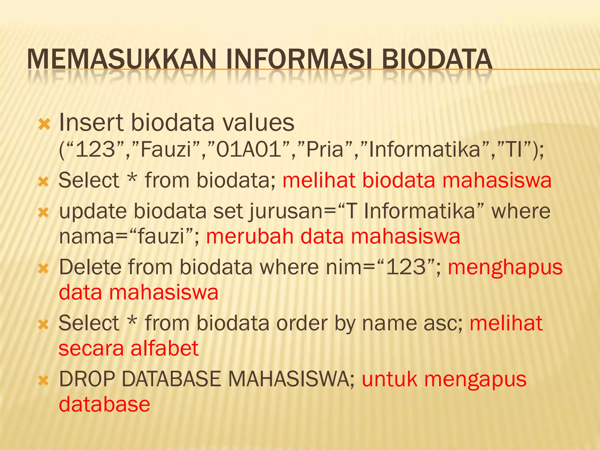 Merancang database mahasiswa | PPT