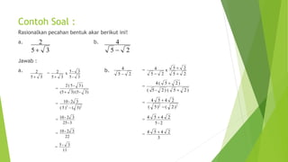 Merasionalkan penyebut bentuk akar | PPTX