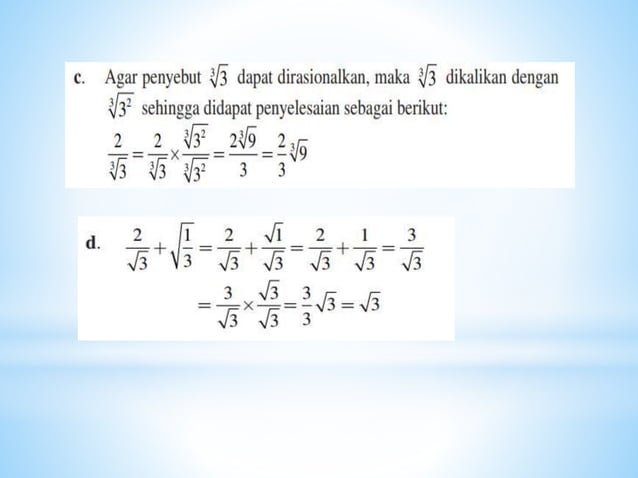 Merasionalkan penyebut bentuk akar kelas x | PPTX