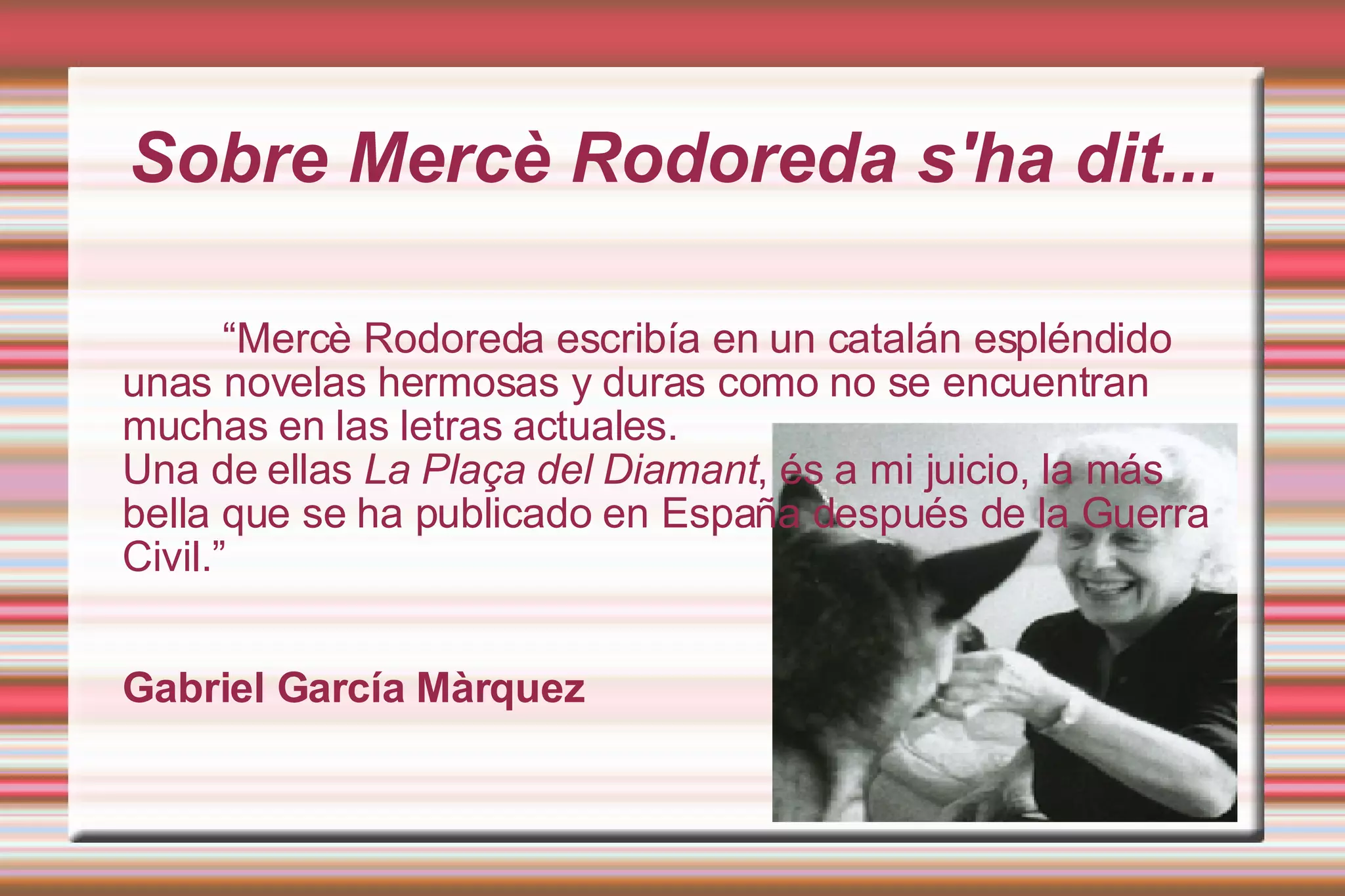 Mercè Rodoreda Cronologia | PPT