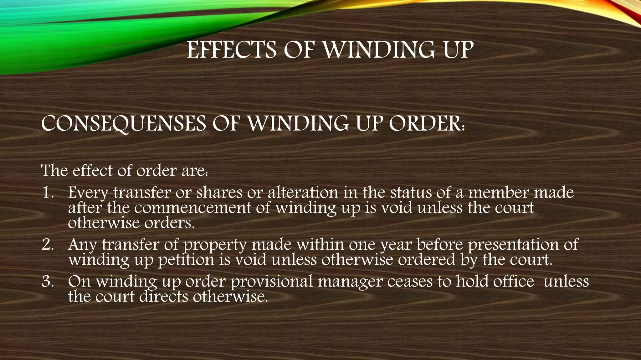 winding up of a company | PPTX