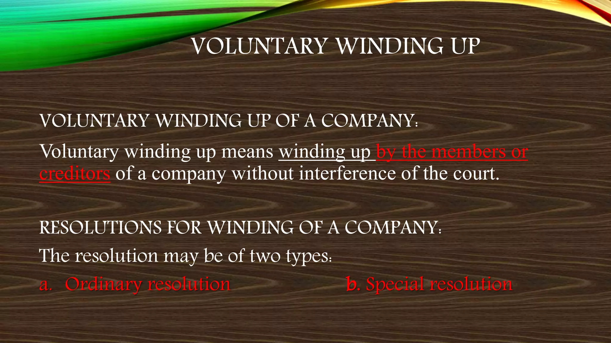 winding up of a company | PPTX