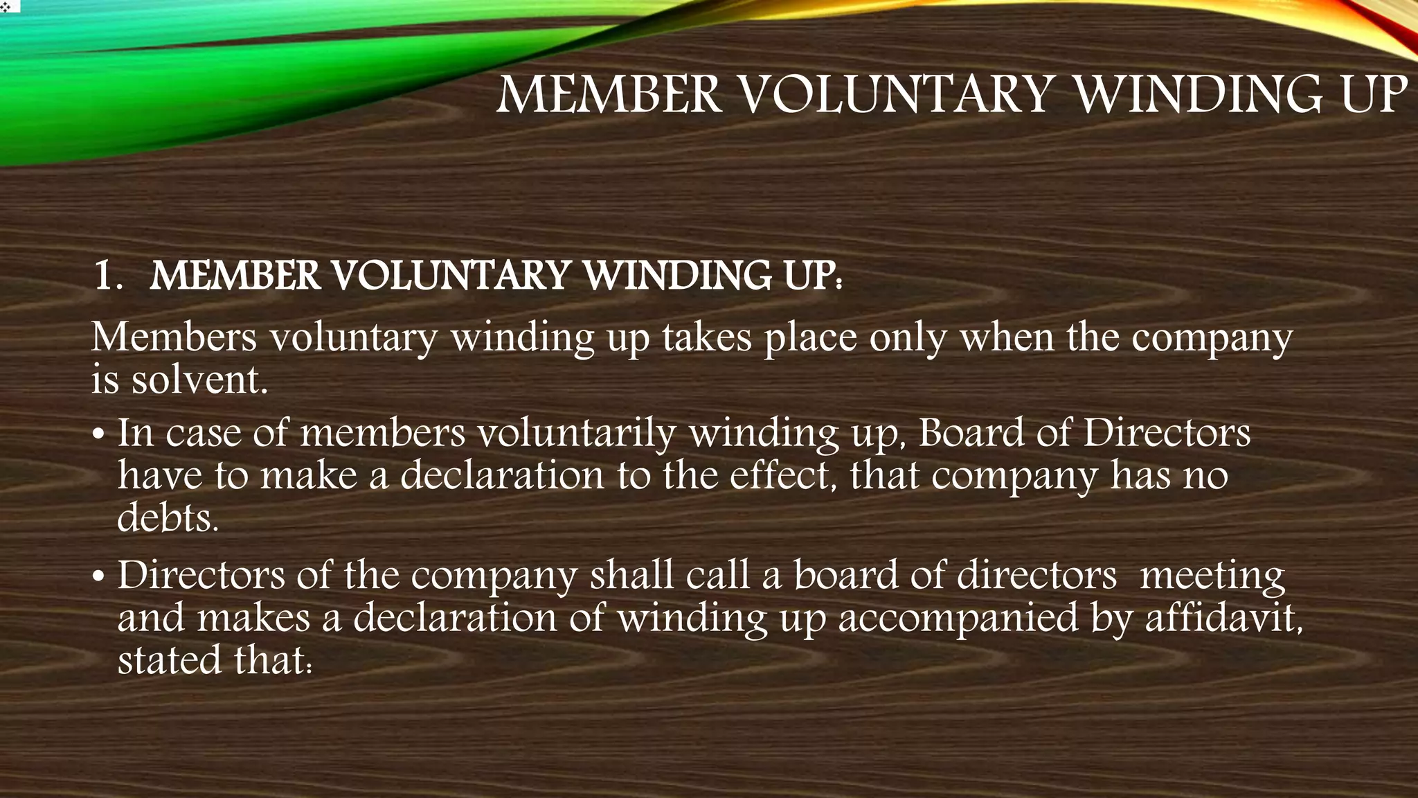 winding up of a company | PPTX