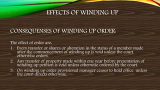 winding up of a company | PPTX