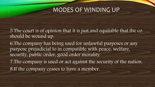 winding up of a company | PPTX