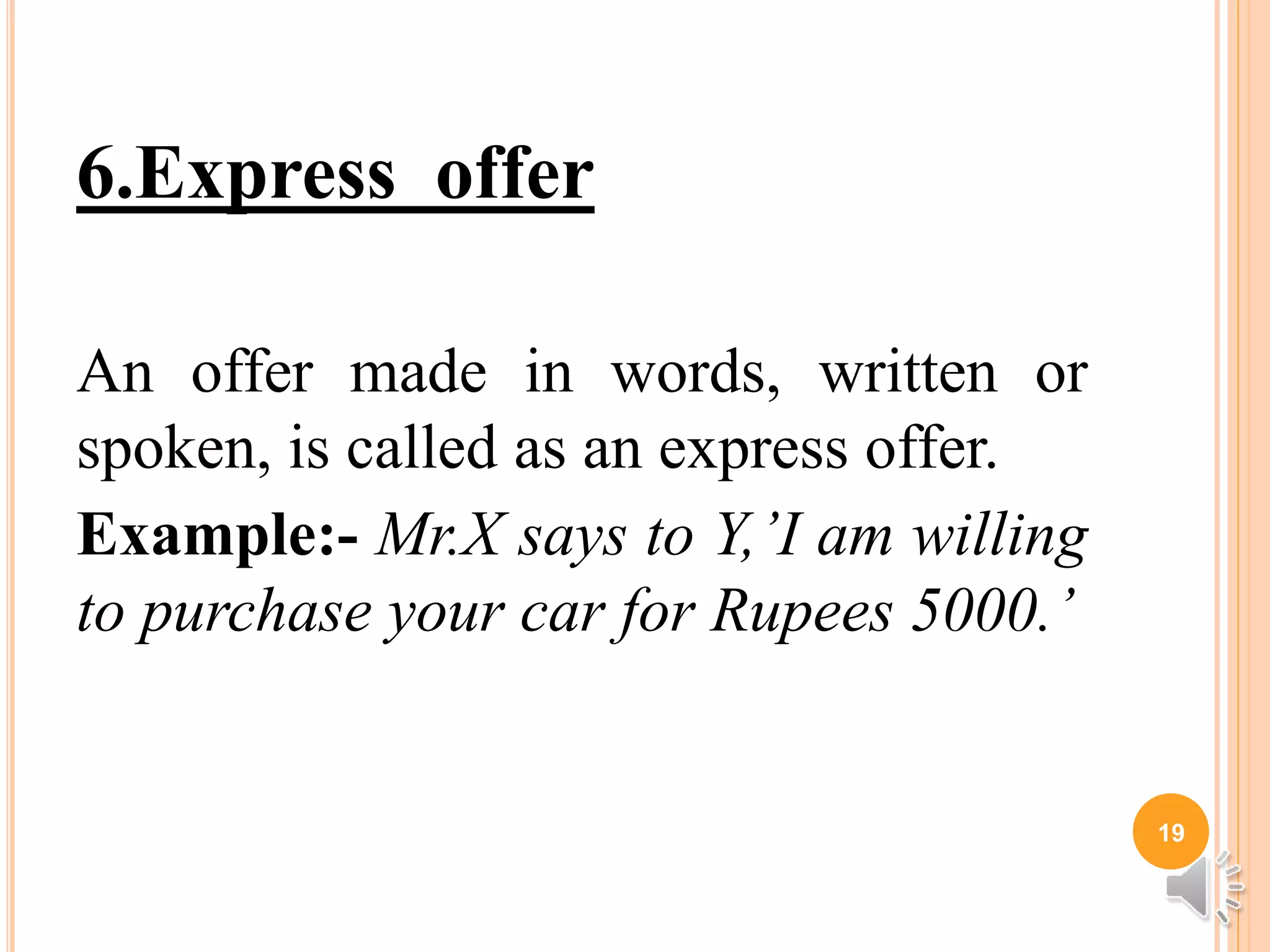 meaning,provisions &types of offer (mercantile law) | PPTX
