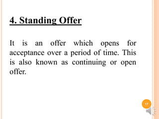 meaning,provisions &types of offer (mercantile law) | PPTX
