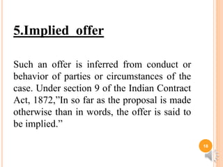 meaning,provisions &types of offer (mercantile law) | PPTX