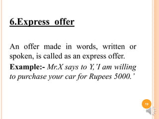 meaning,provisions &types of offer (mercantile law) | PPTX