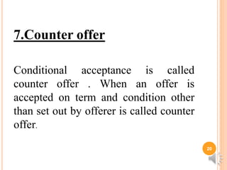 meaning,provisions &types of offer (mercantile law) | PPTX