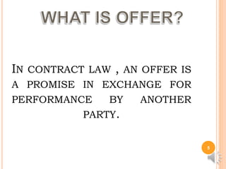 meaning,provisions &types of offer (mercantile law) | PPTX
