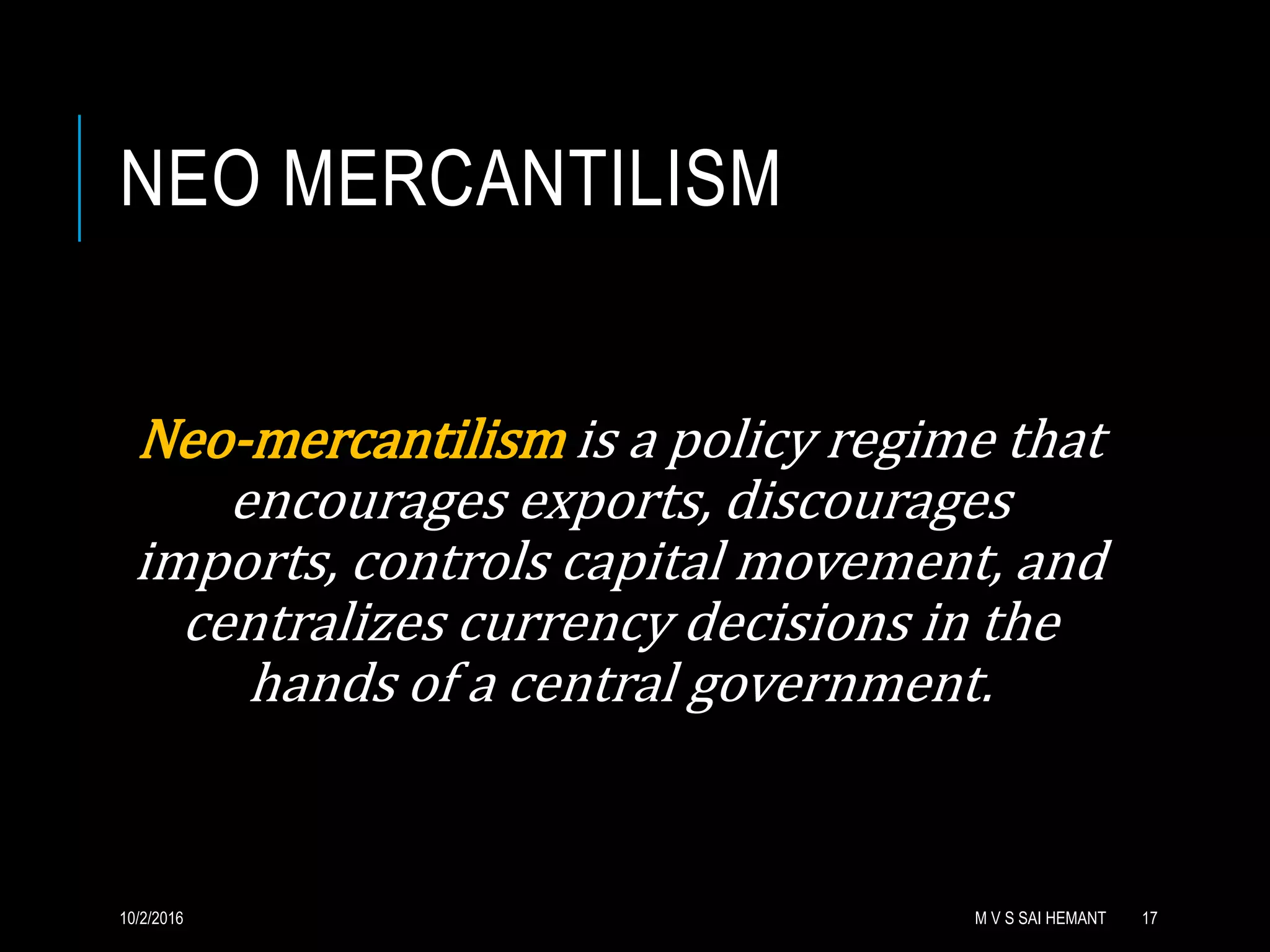 International Trade Theory : Mercantilism | PPTX