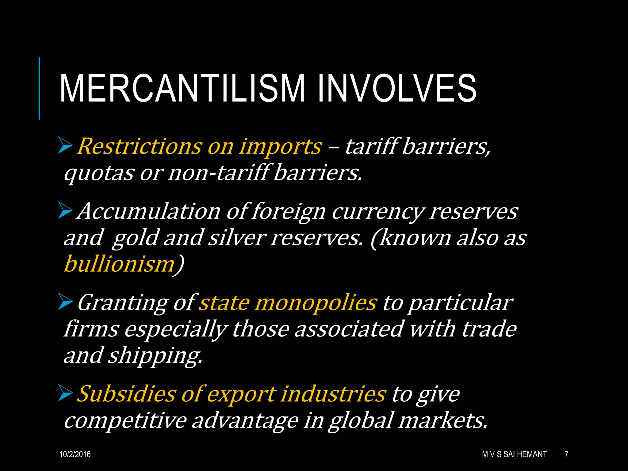 International Trade Theory : Mercantilism | PPTX