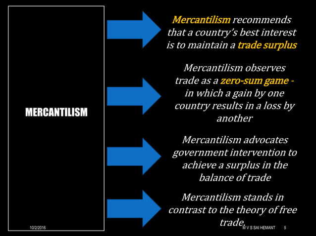 International Trade Theory : Mercantilism | PPTX | Commodities | Economy