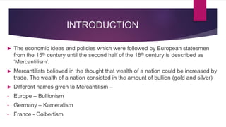 Mercantilism & Institutional School | PPTX