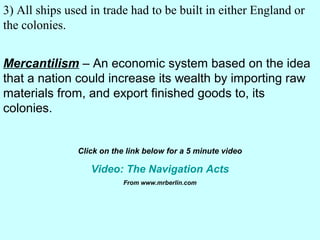 Mercantilism and the navigation acts | PPT