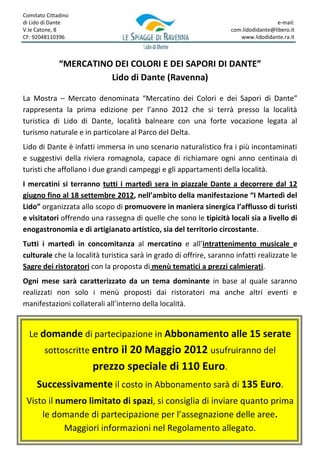 Mercatino dei Colori e dei Sapori di Dante | PDF | Bars & Restaurants ...