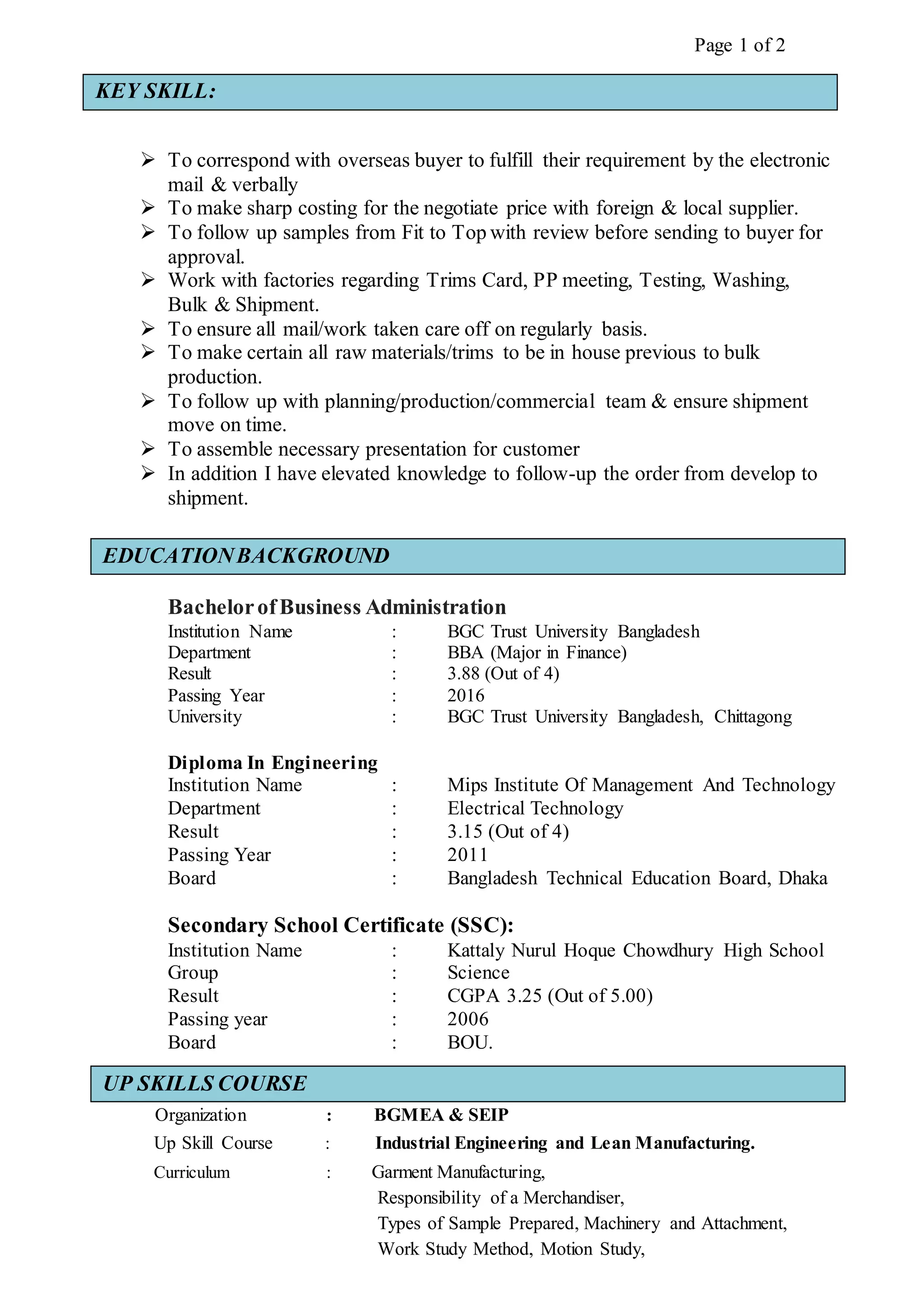 Merchandiser cv elias | DOC