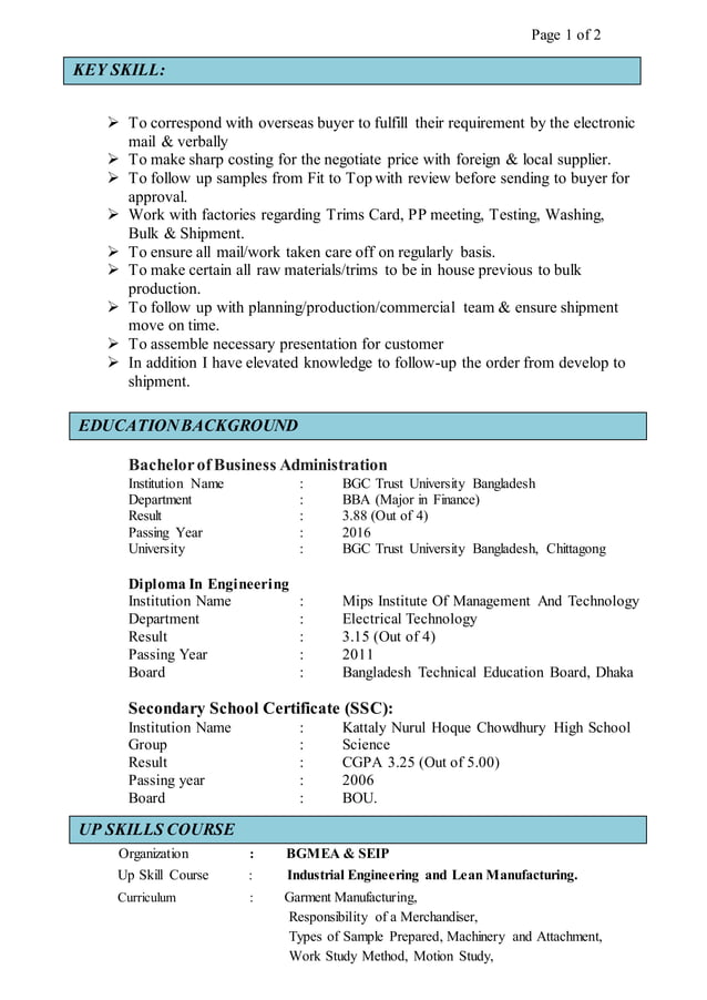 Merchandiser cv elias | DOC