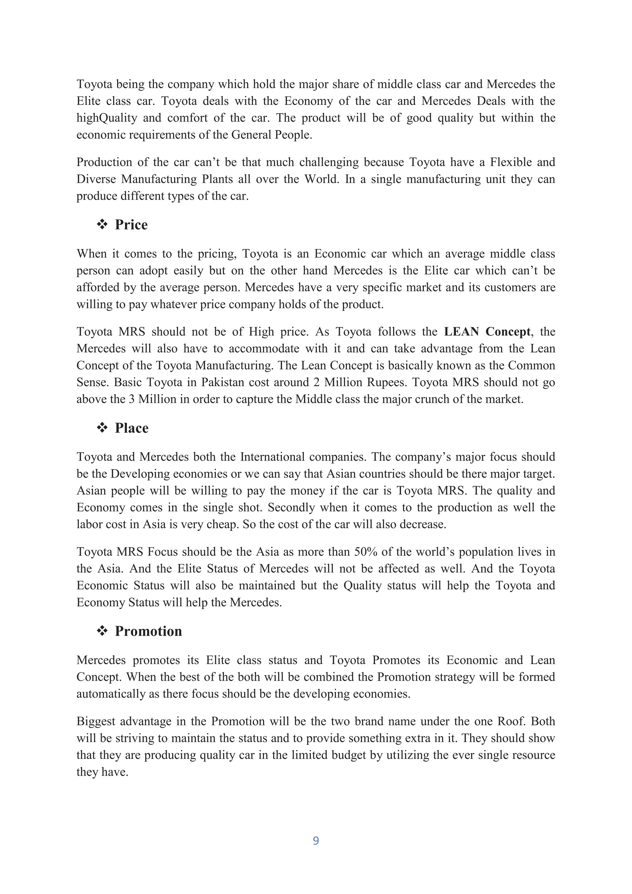 What Mercedes could do to target the middle class customer.... | PDF