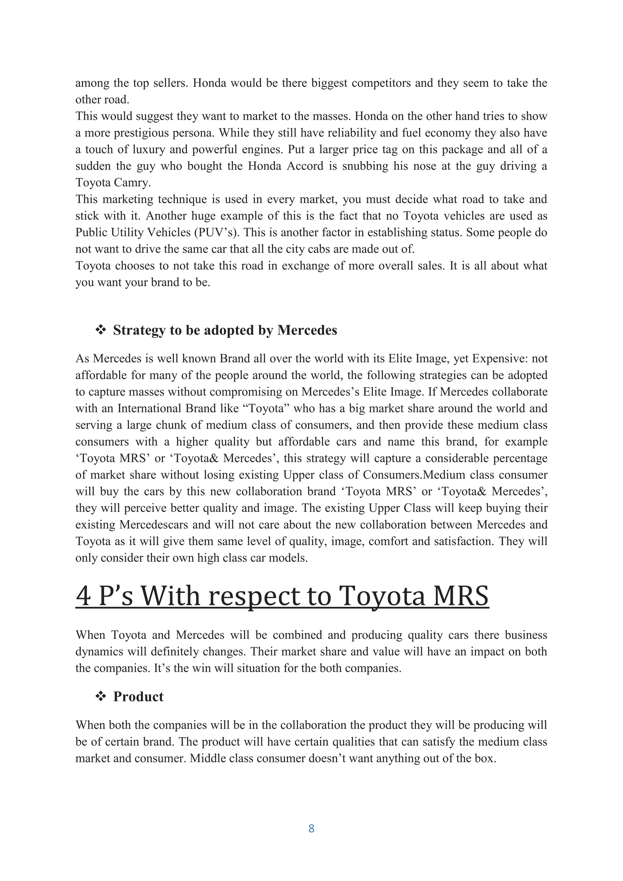 What Mercedes could do to target the middle class customer.... | PDF