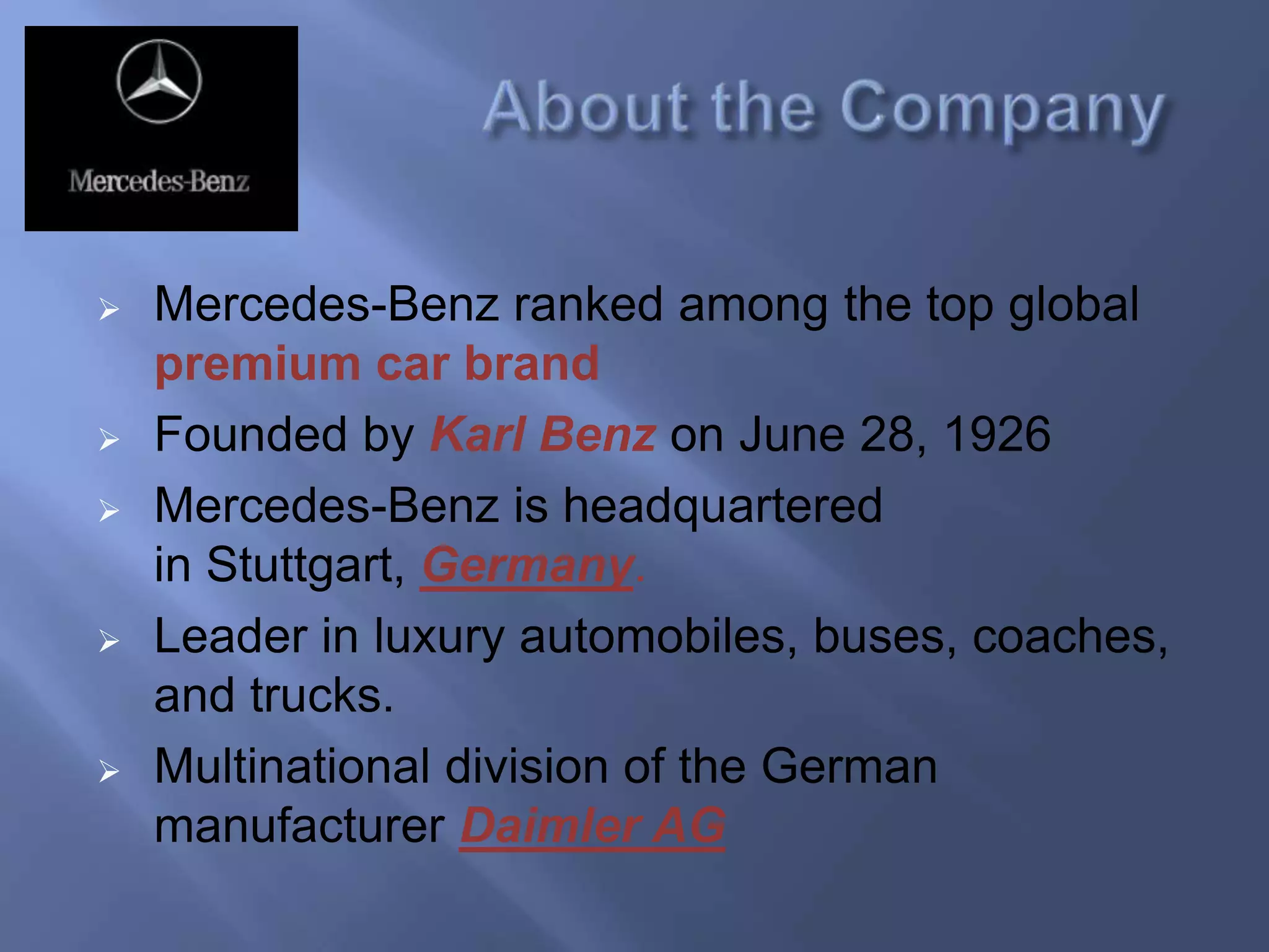 Mercedes Benz Car Automobile | PPT