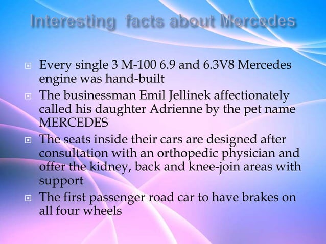 Mercedes benz Presentation | PPTX