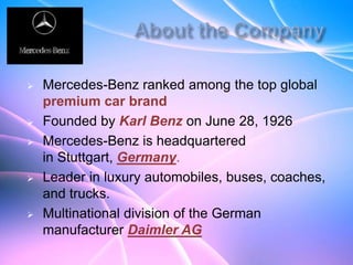 Mercedes benz Presentation | PPTX