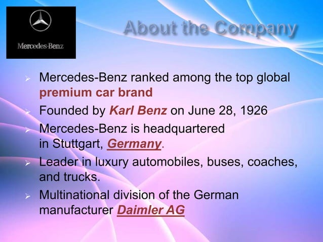 Mercedes benz Presentation | PPTX