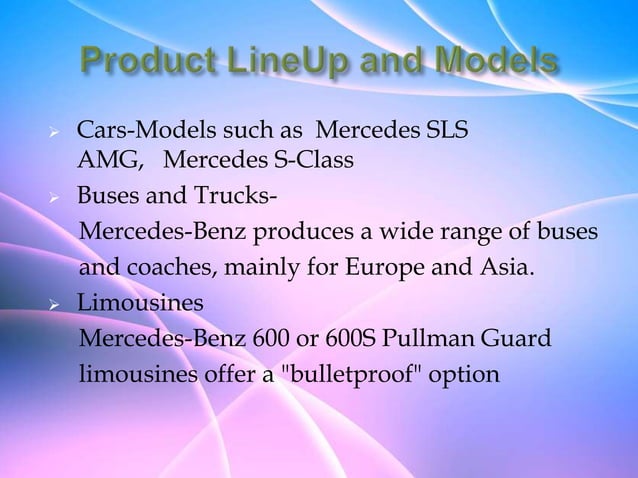 Mercedes benz Presentation | PPTX