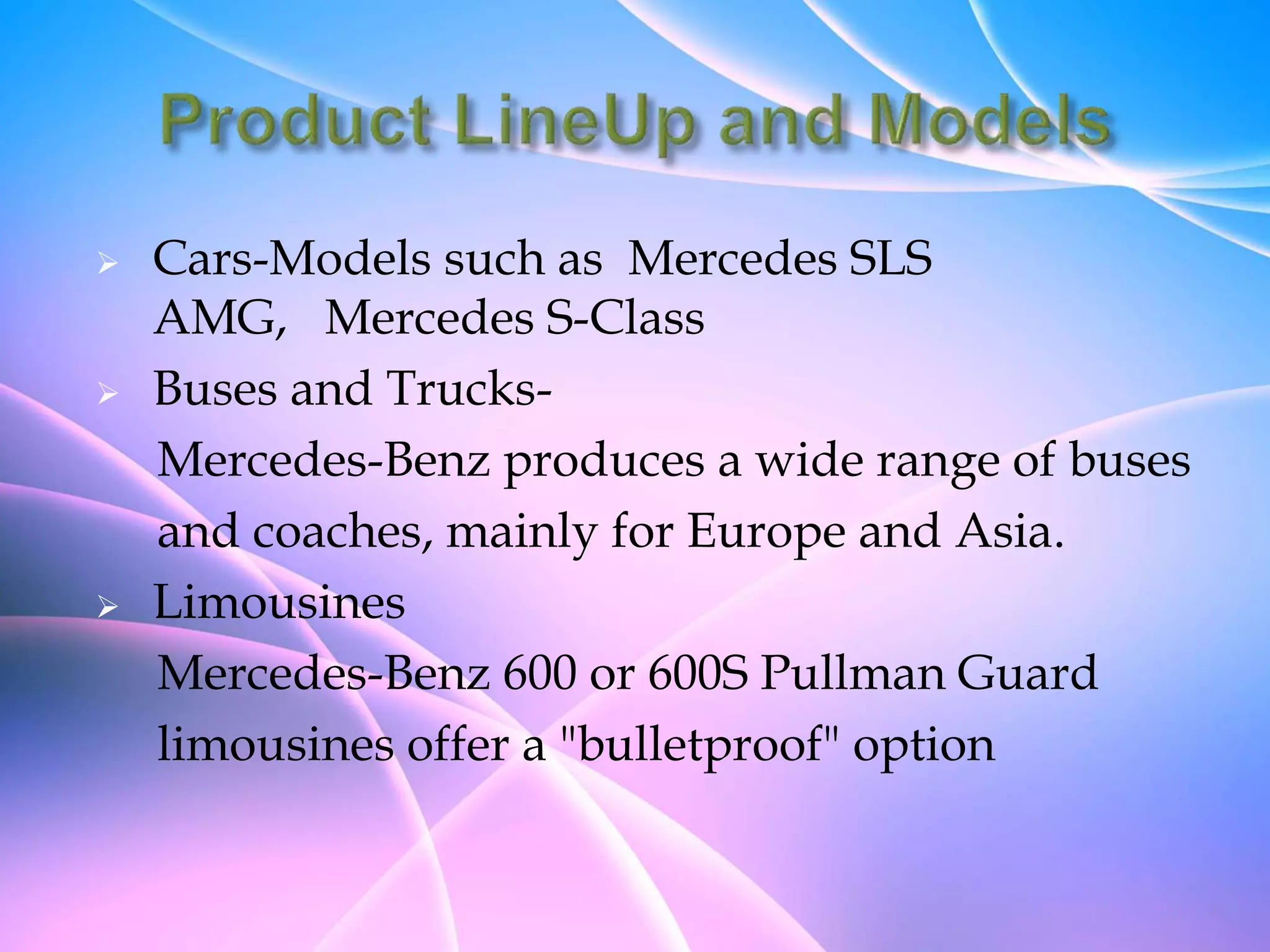 Mercedes Benz Business Plan Presentation | PPTX