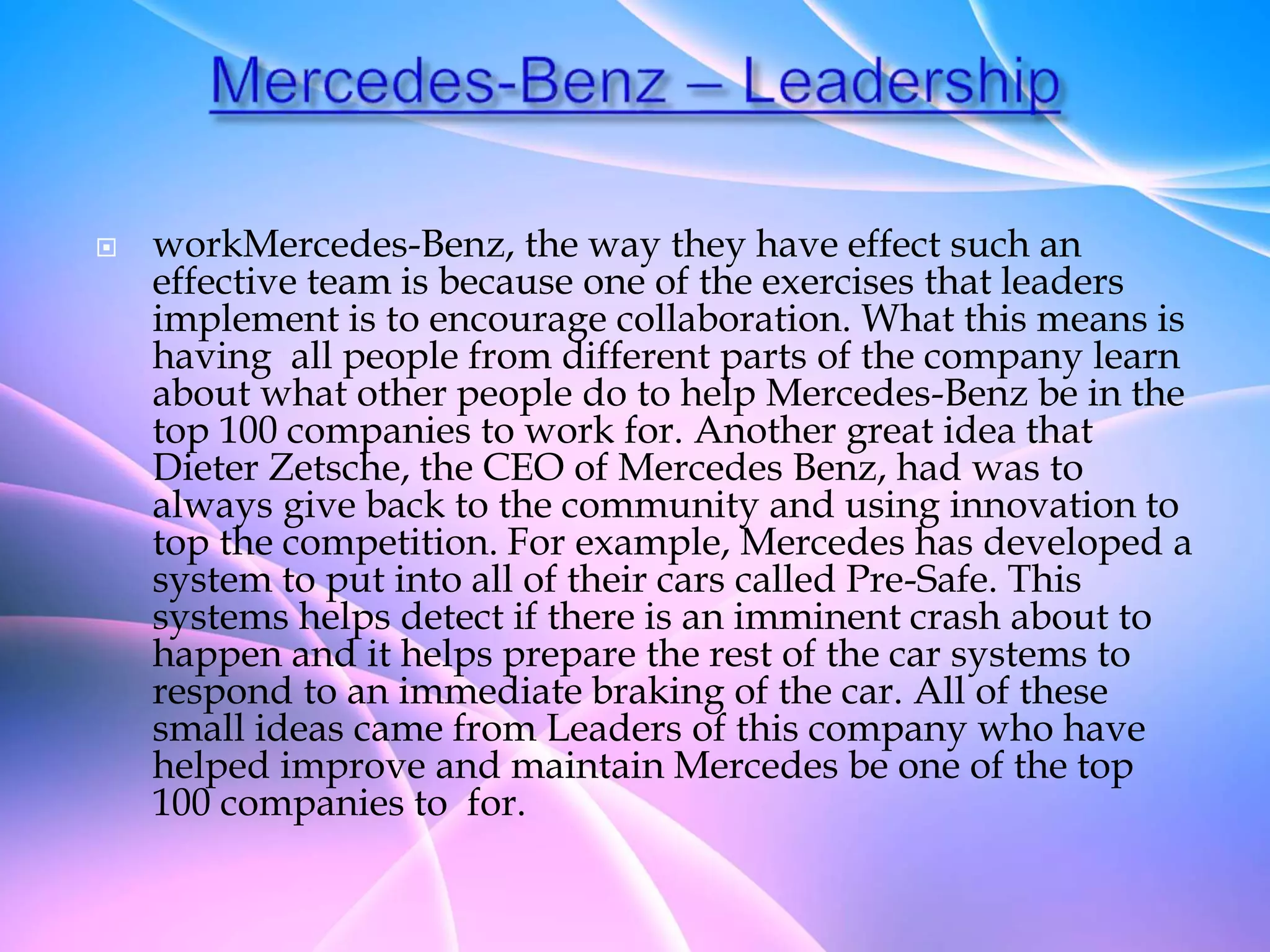 Mercedes Benz Business Plan Presentation | PPTX
