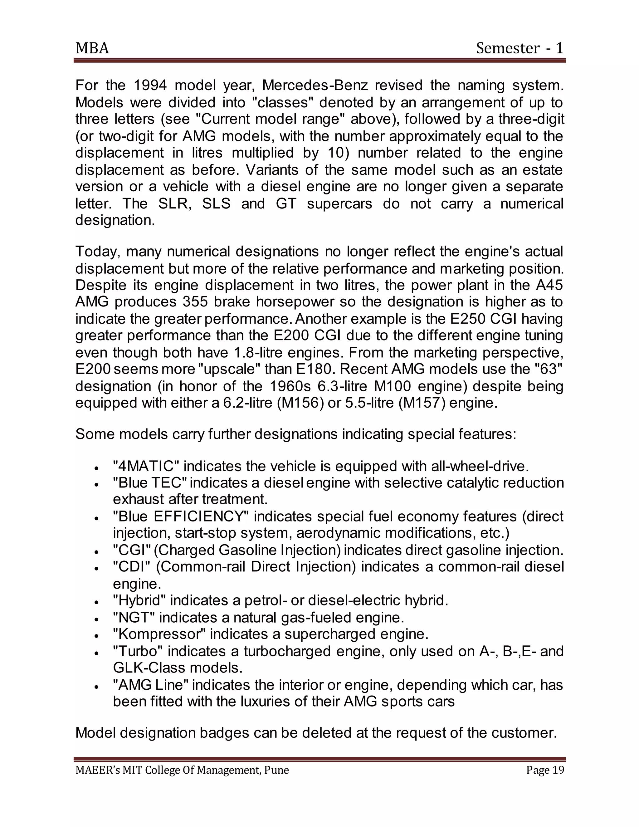 Mercedes business project | PDF