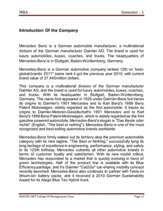 Mercedes business project | PDF