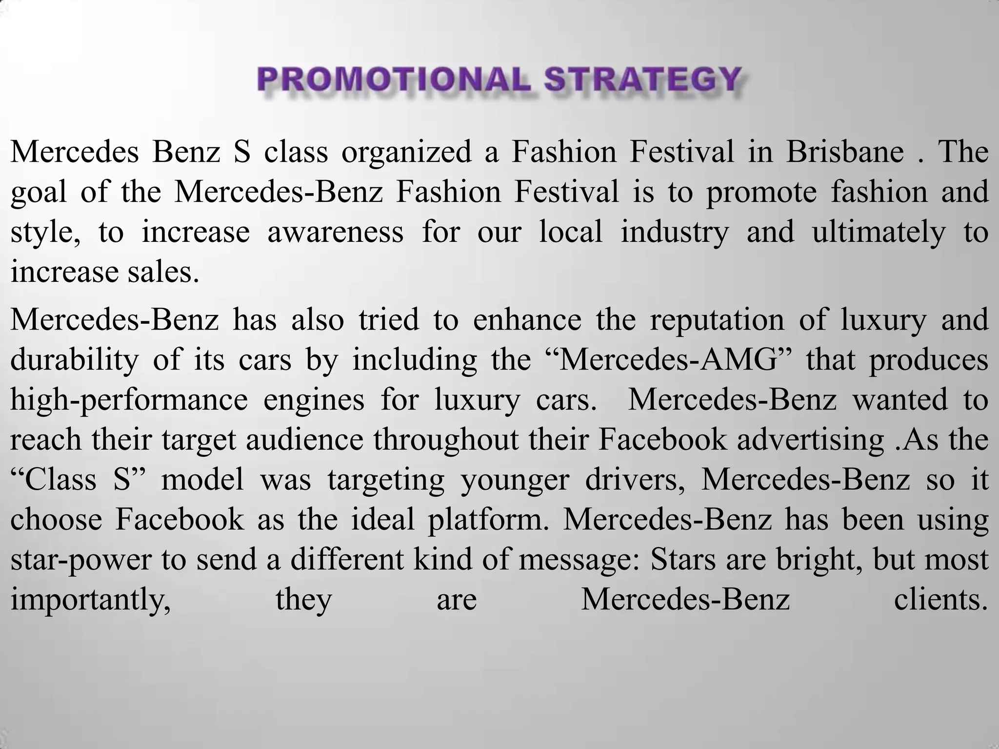 Mercedes Benz market | PPTX