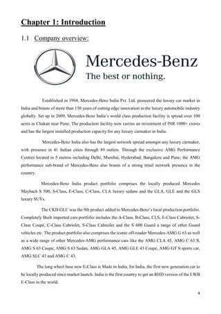 Mercedes benz service centre training report | PDF