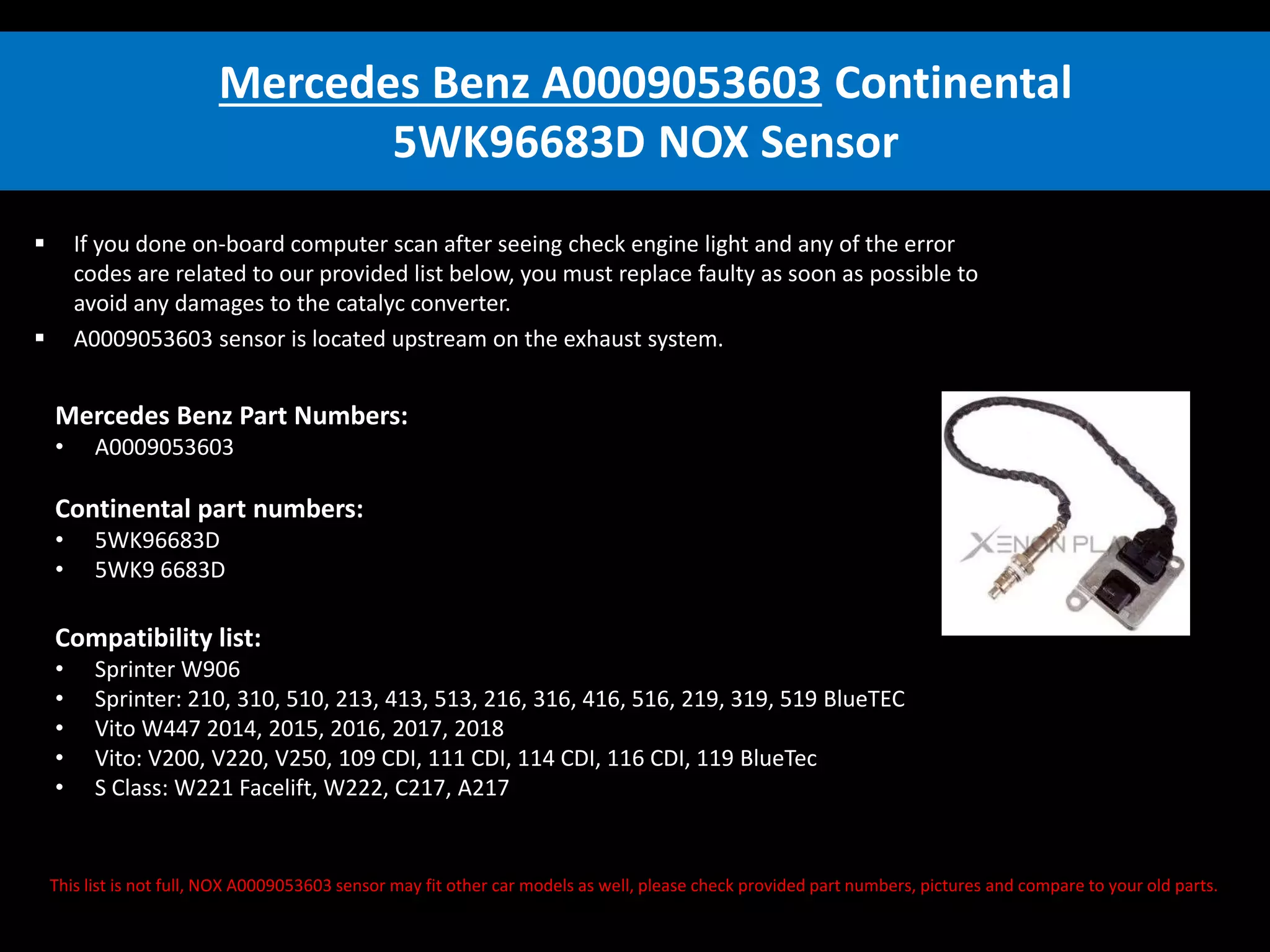 Mercedes Benz NOX Sensor | PPT