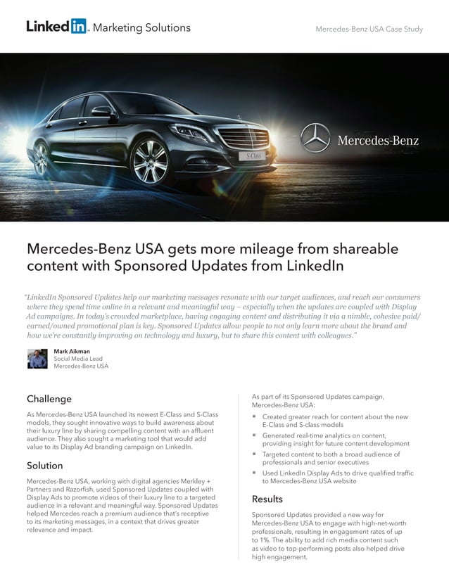 Mercedes-Benz Case Study: Getting more mileage from shareable content ...